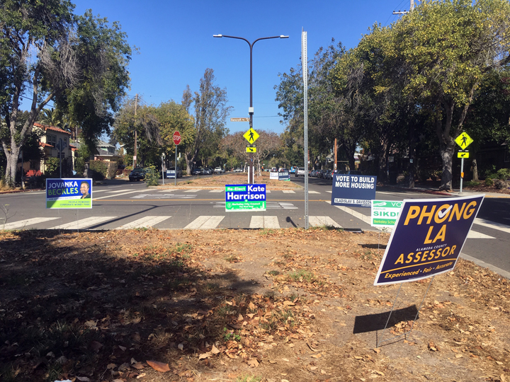 Berkeley warns campaigns to remove median signs — or divert taxpayer money