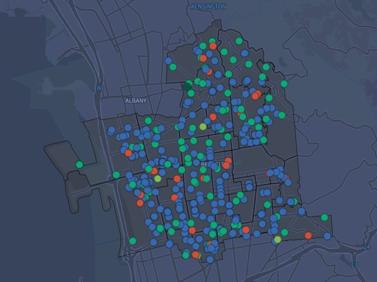 We mapped all Berkekey's storm-related 311 calls since Christmas