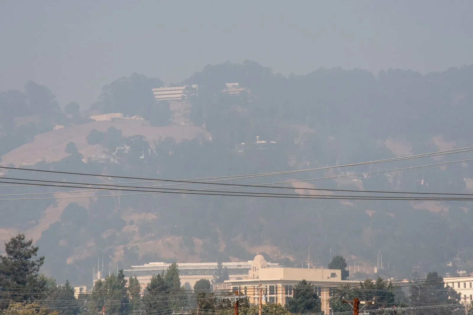 Wildfire smoke turns Berkeley air unhealthy and obscures the hills