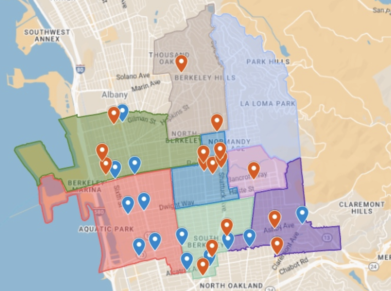 Map: Surveillance cameras proposed for Berkeley business districts