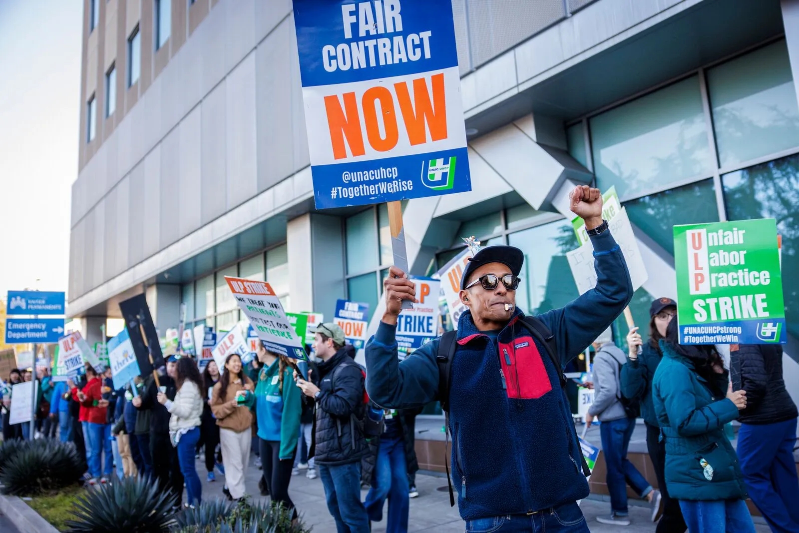 Thousands walk out in open-ended Kaiser strike